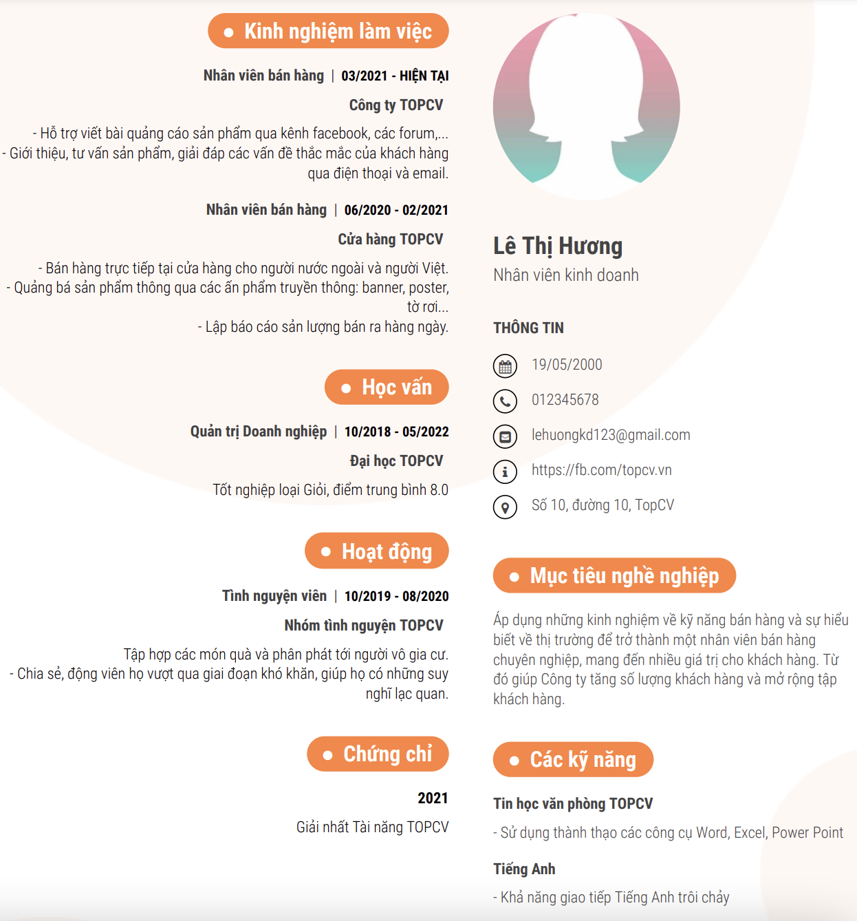 Cách viết cv cho sinh viên năm 2, mẫu cv xin việc sinh viên năm nhất