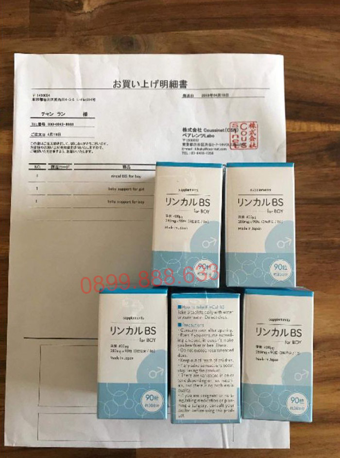 Rincal bs for boy (hộp 90 viên uống hỗ trợ sinh con trai của nhật